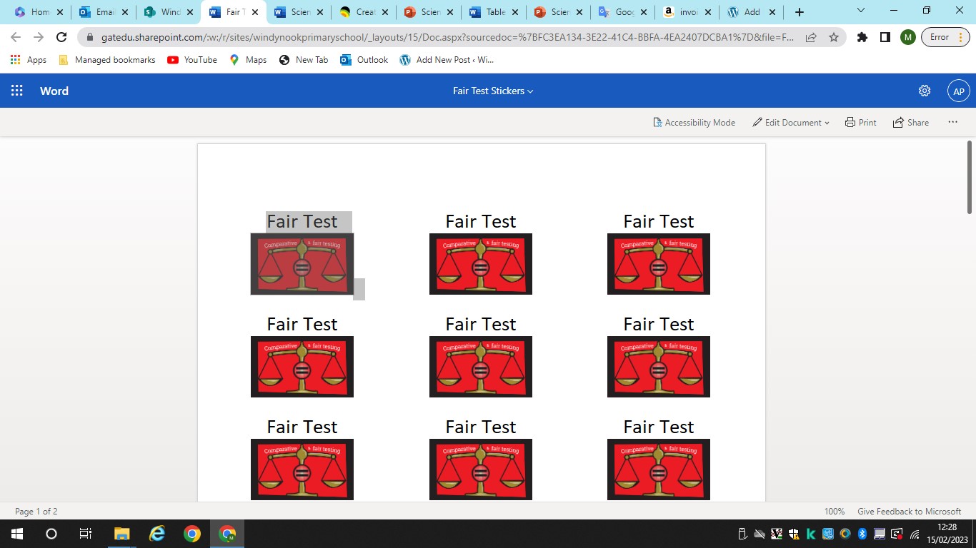 scence fair test web post symbol | Windy Nook Primary School