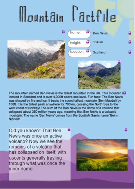 Mountain Fact Files | Windy Nook Primary School