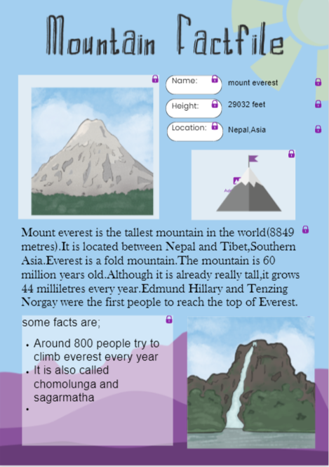 Mountain Fact Files | Windy Nook Primary School