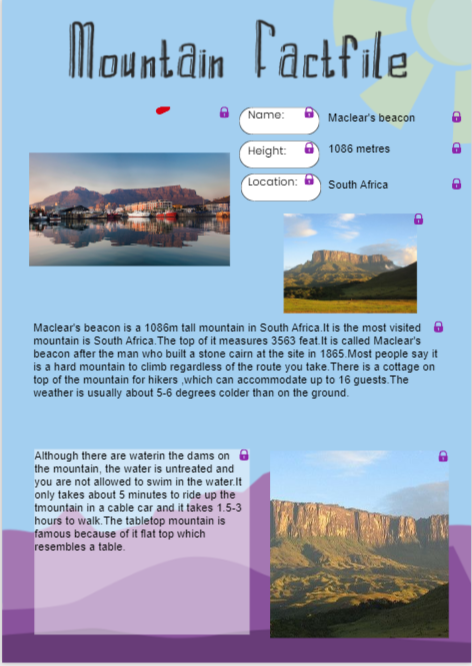 Mountain Fact Files | Windy Nook Primary School