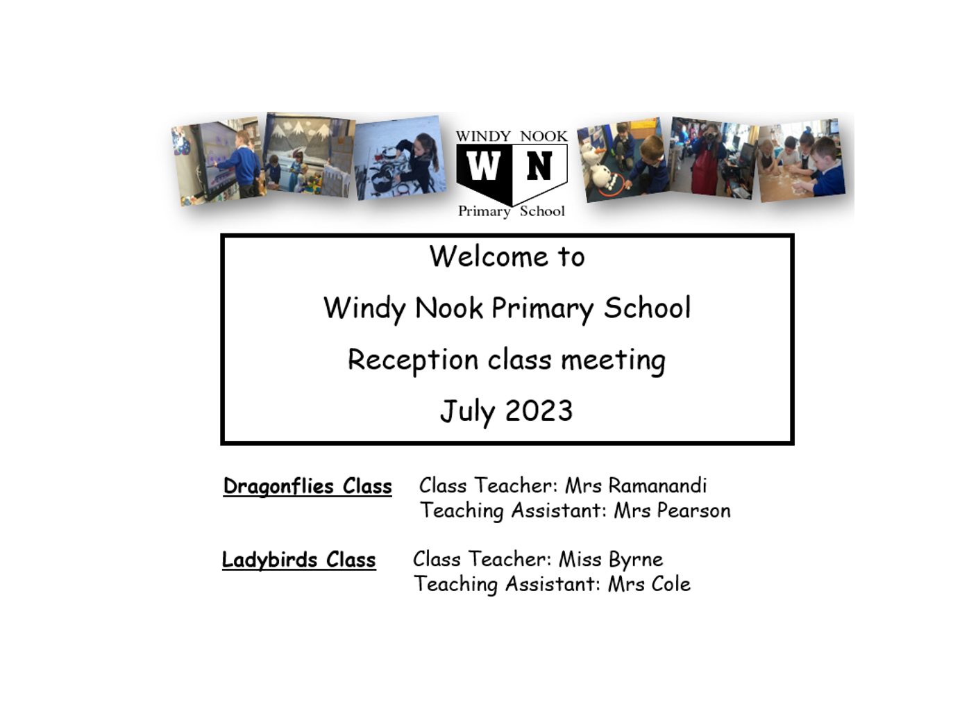 Reception Class New Starter Welcome Meeting | Windy Nook Primary School